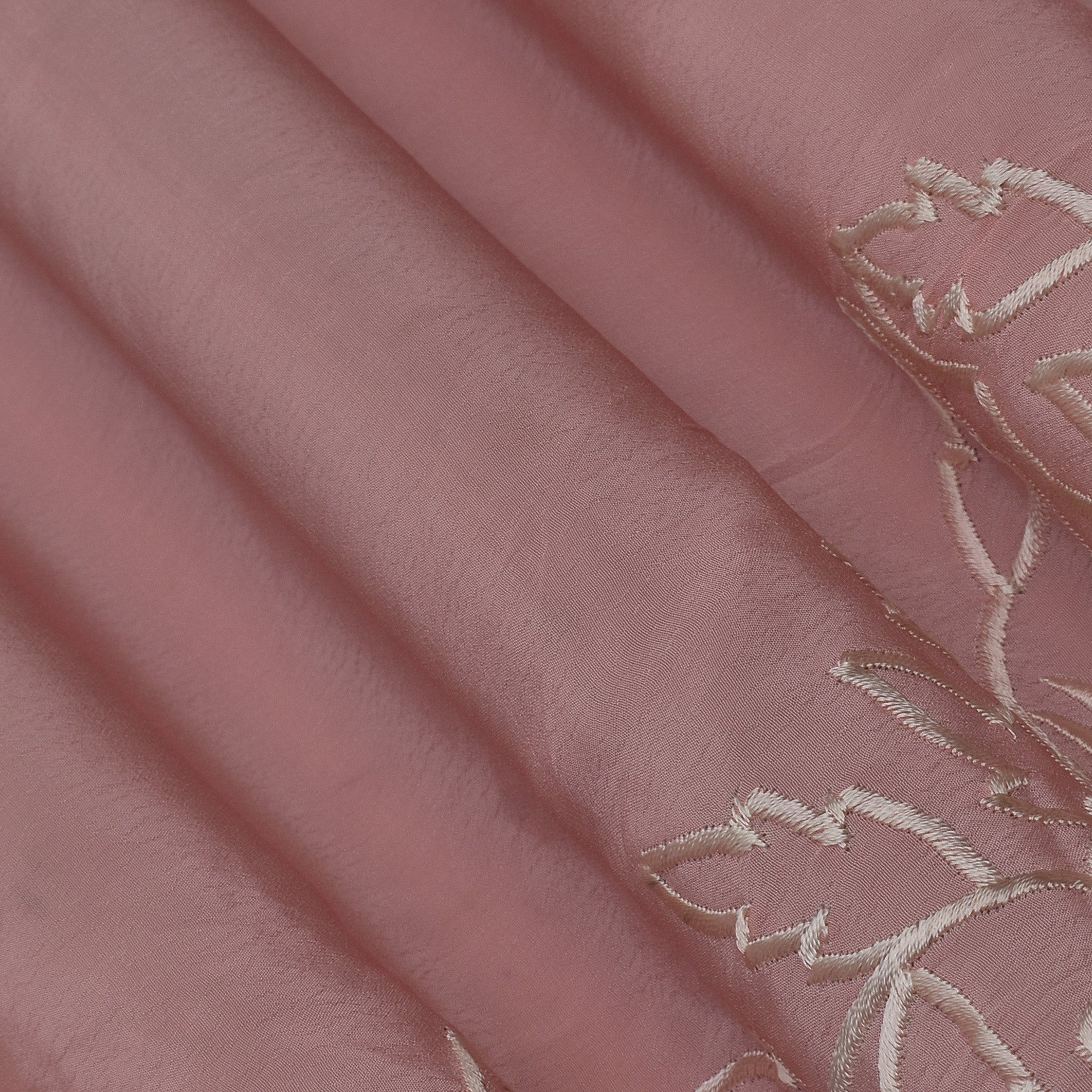 Pink Color Crepe Border Embroidery Fabric – KC Creations