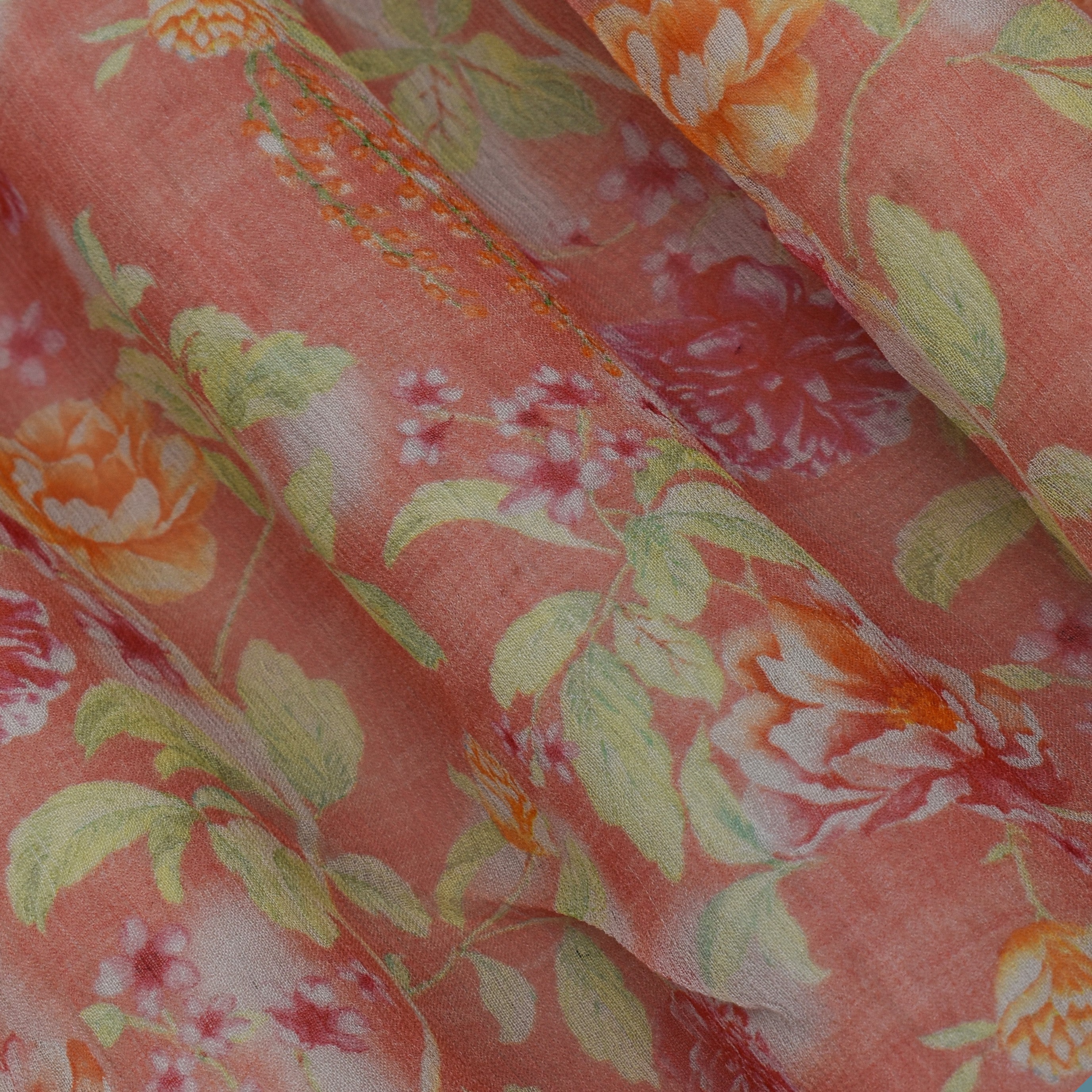 Gajri Color Chiffon Hydra Print Fabric – KC Creations