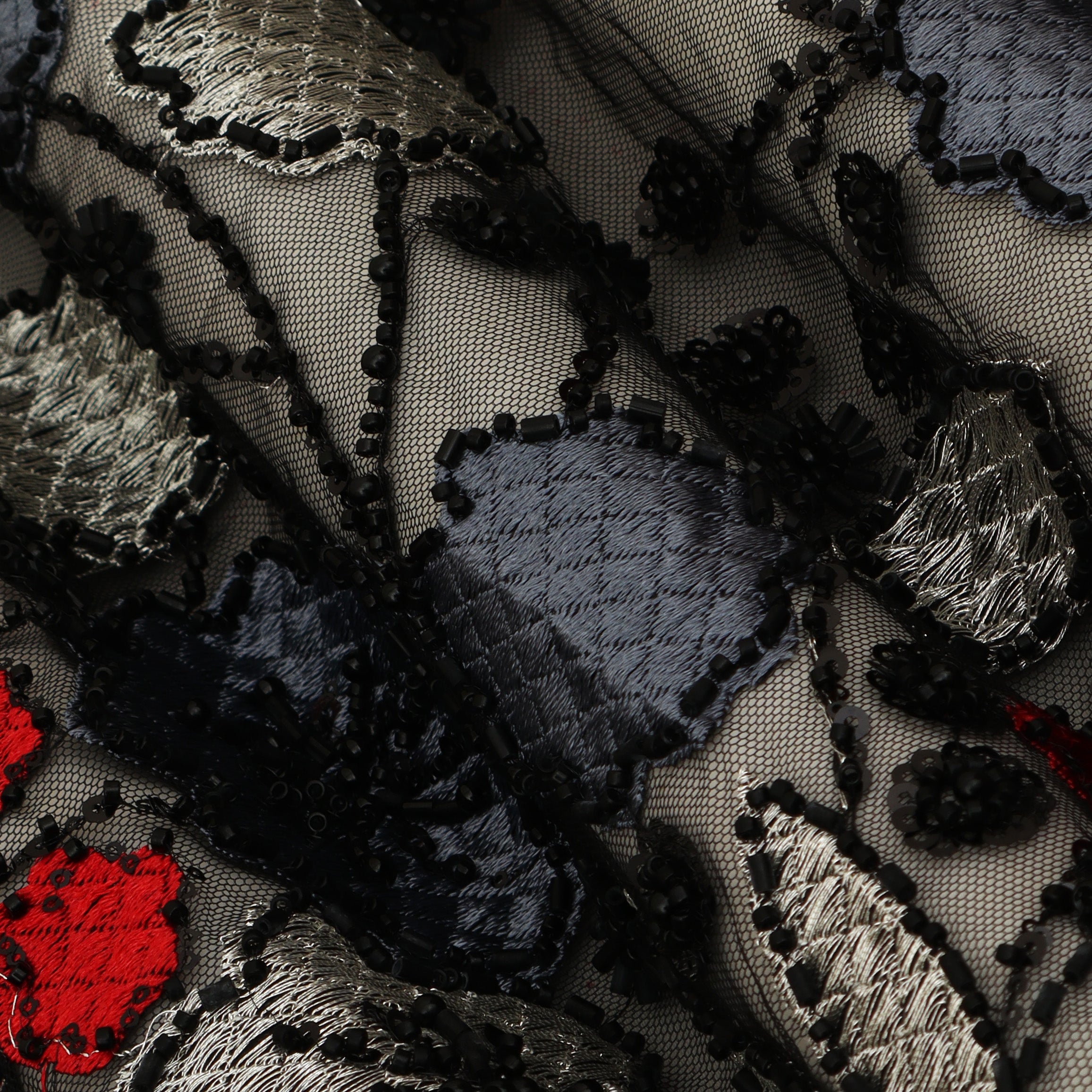 Black Color Net Sequins Embroidery Fabric – KC Creations