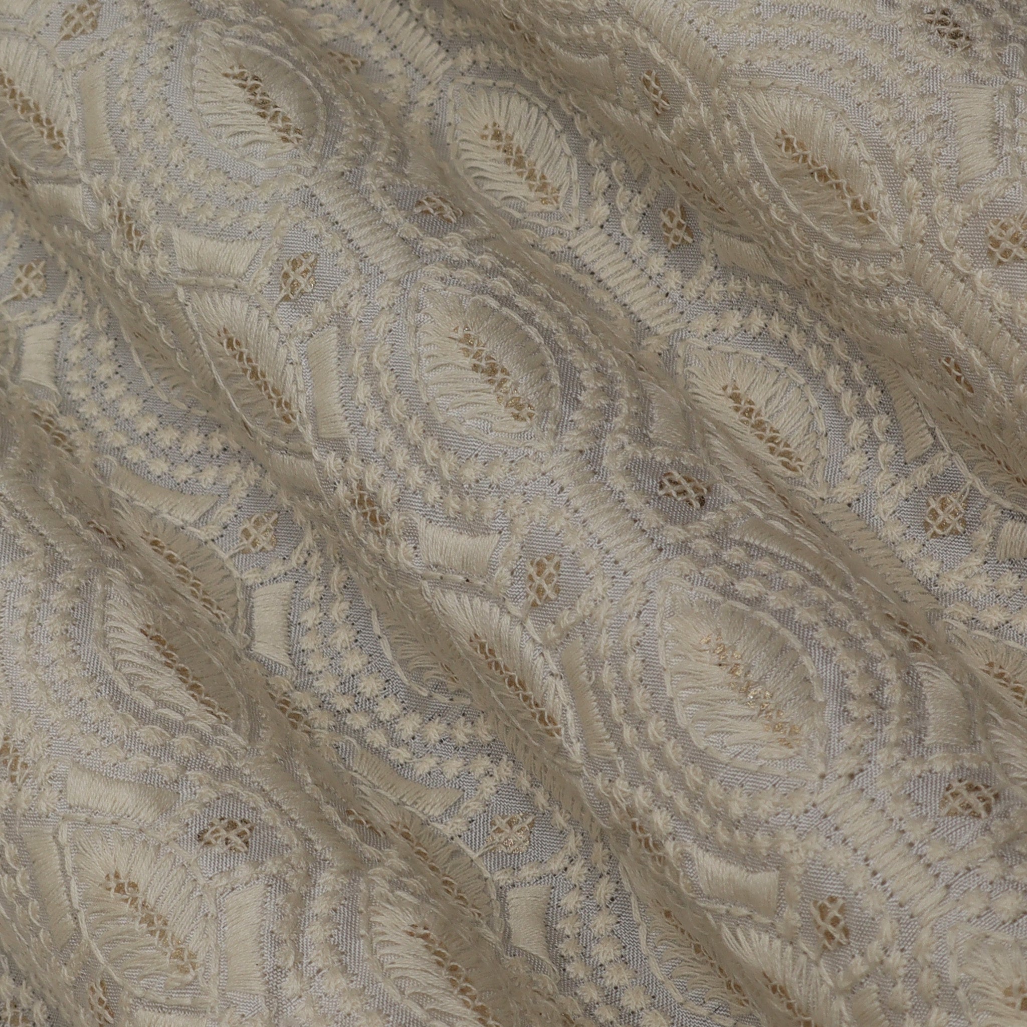 White Color Nokia Silk Embroidery Fabric – KC Creations