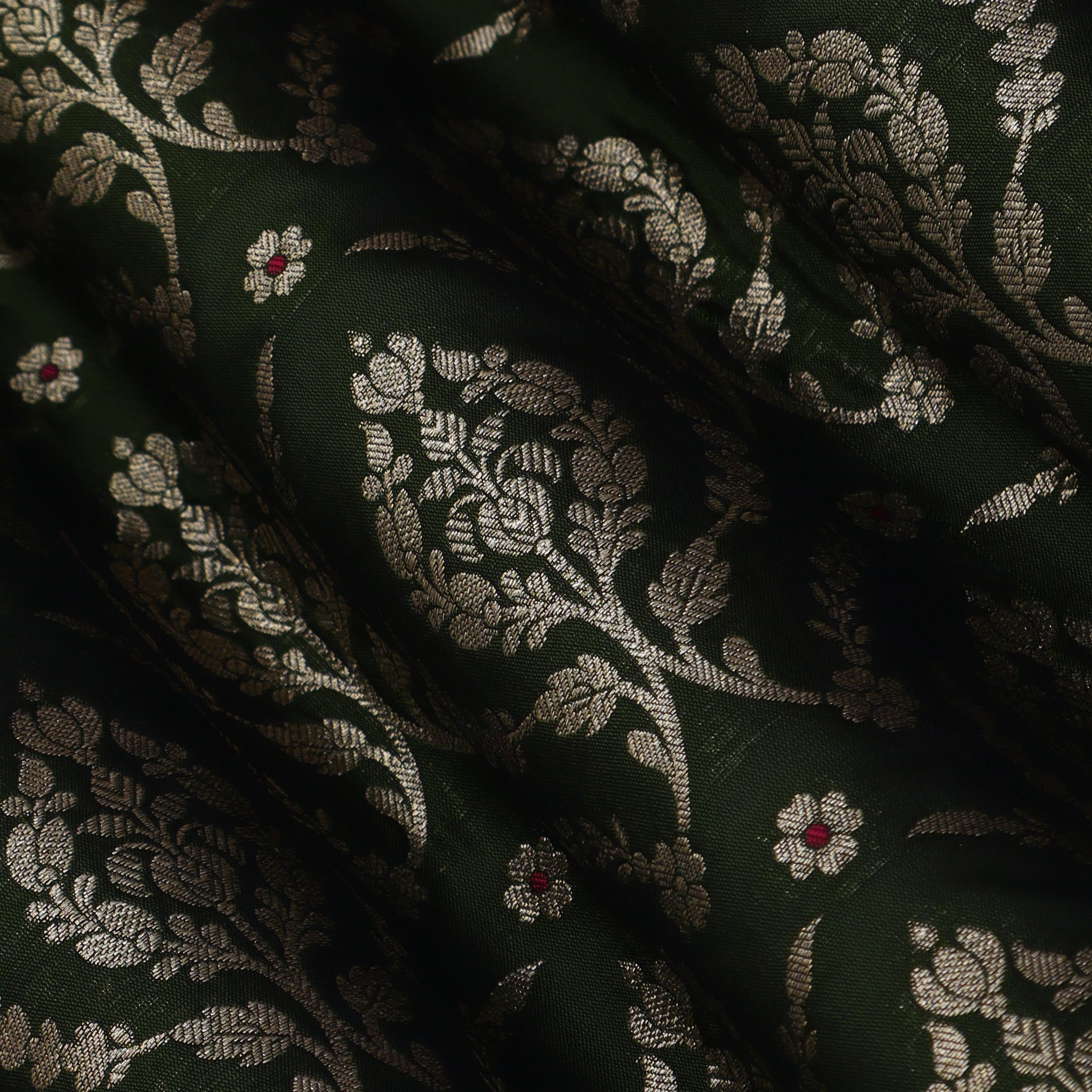 Mehndi Green Color Brocade Fabric – KC Creations