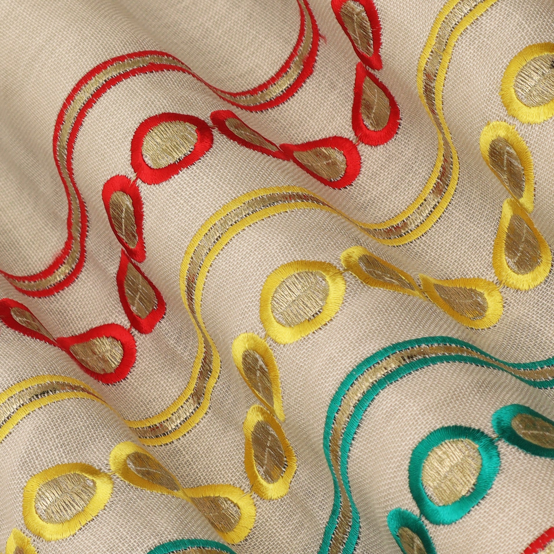 Cream Color Linen Embroidery 54" Fabric – KC Creations