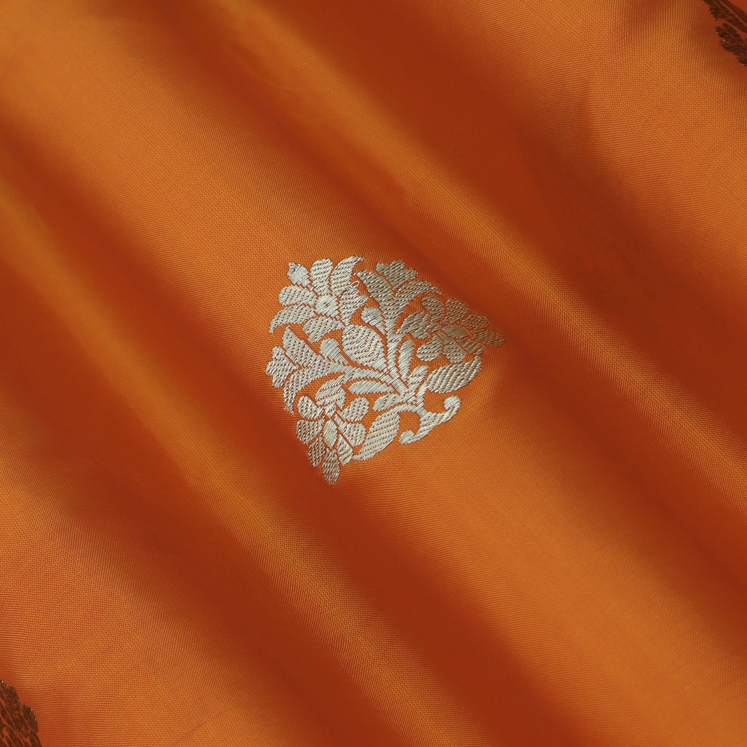 Orange Color Pure Brocade Fabric – KC Creations