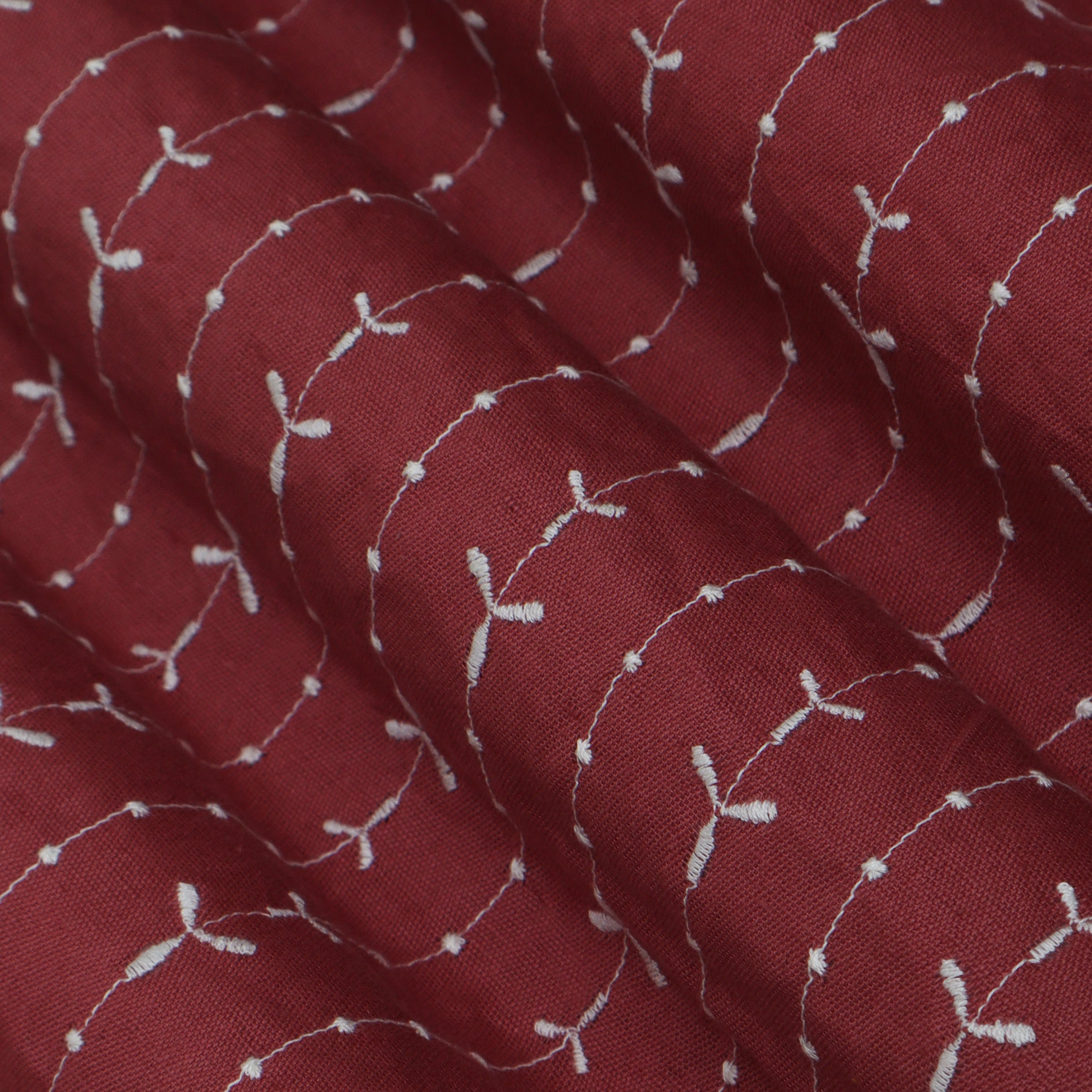 Gajri Color Kora Cotton Embroidery Fabric – KC Creations