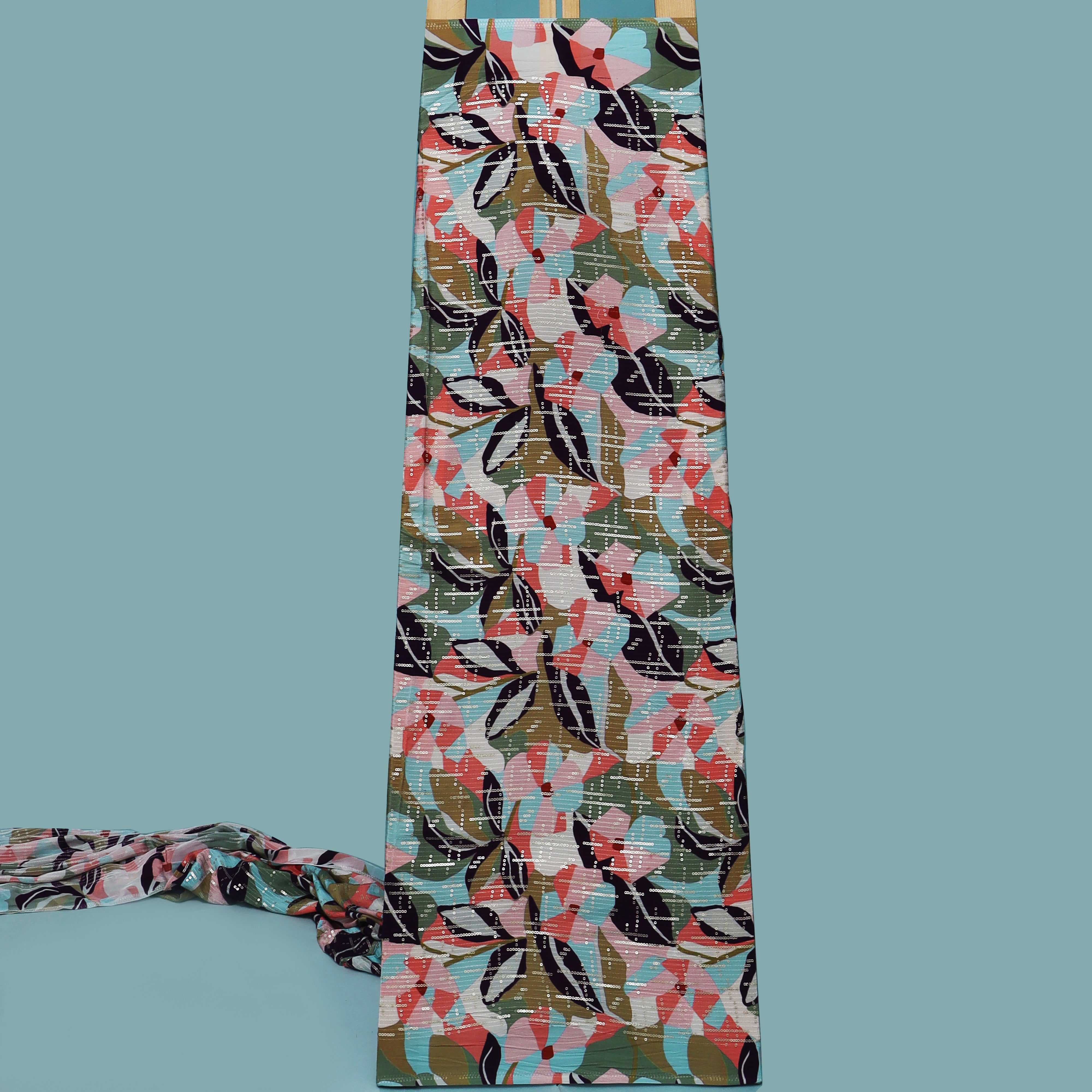 Beige Color Net Sequence Embroidery Fabric – KC Creations