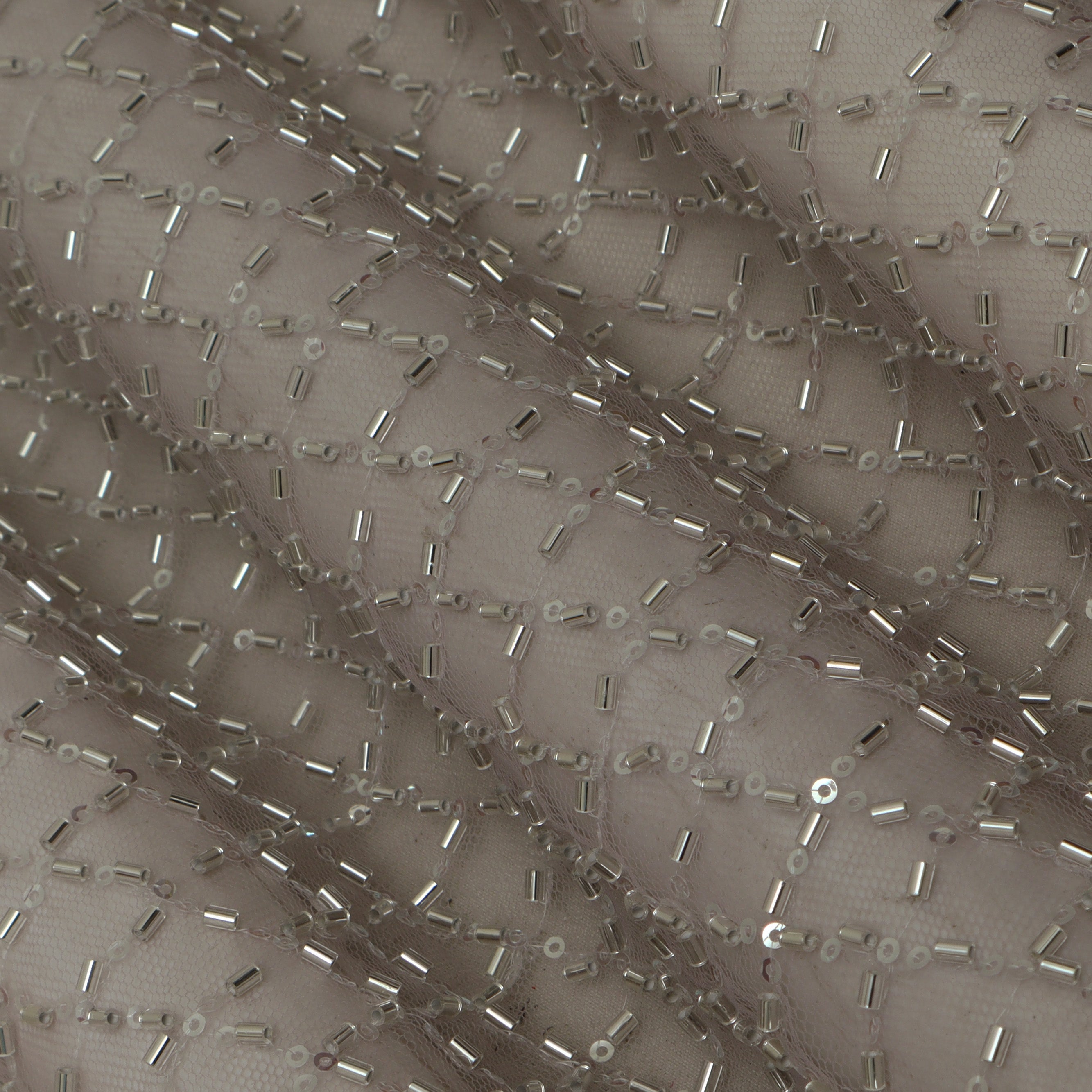 Pink Color Net Sequence Embroidery Fabric – KC Creations