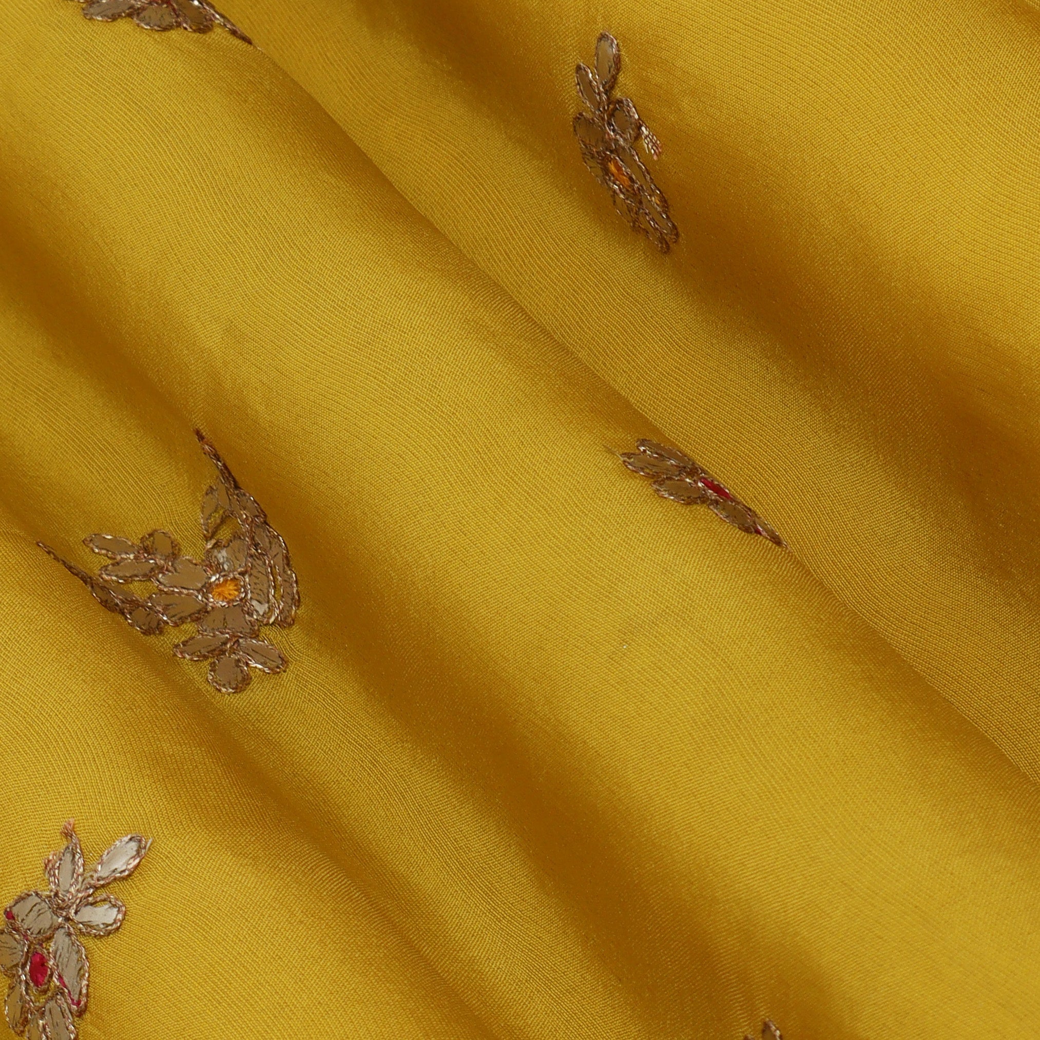 Yellow Color Tissue Boota Fabric – KC Creations