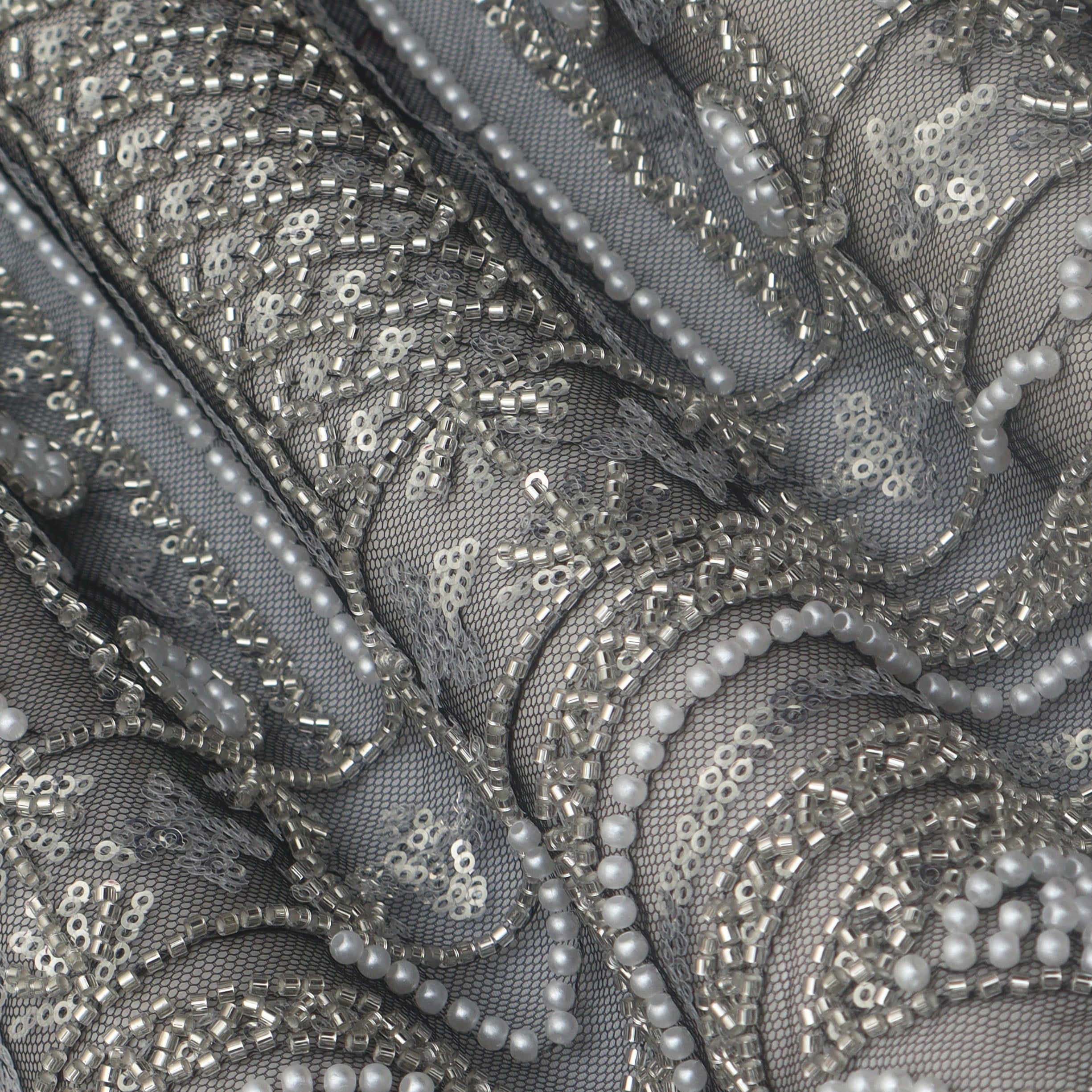 Black Color Net Sequince Embroidery Fabric – KC Creations