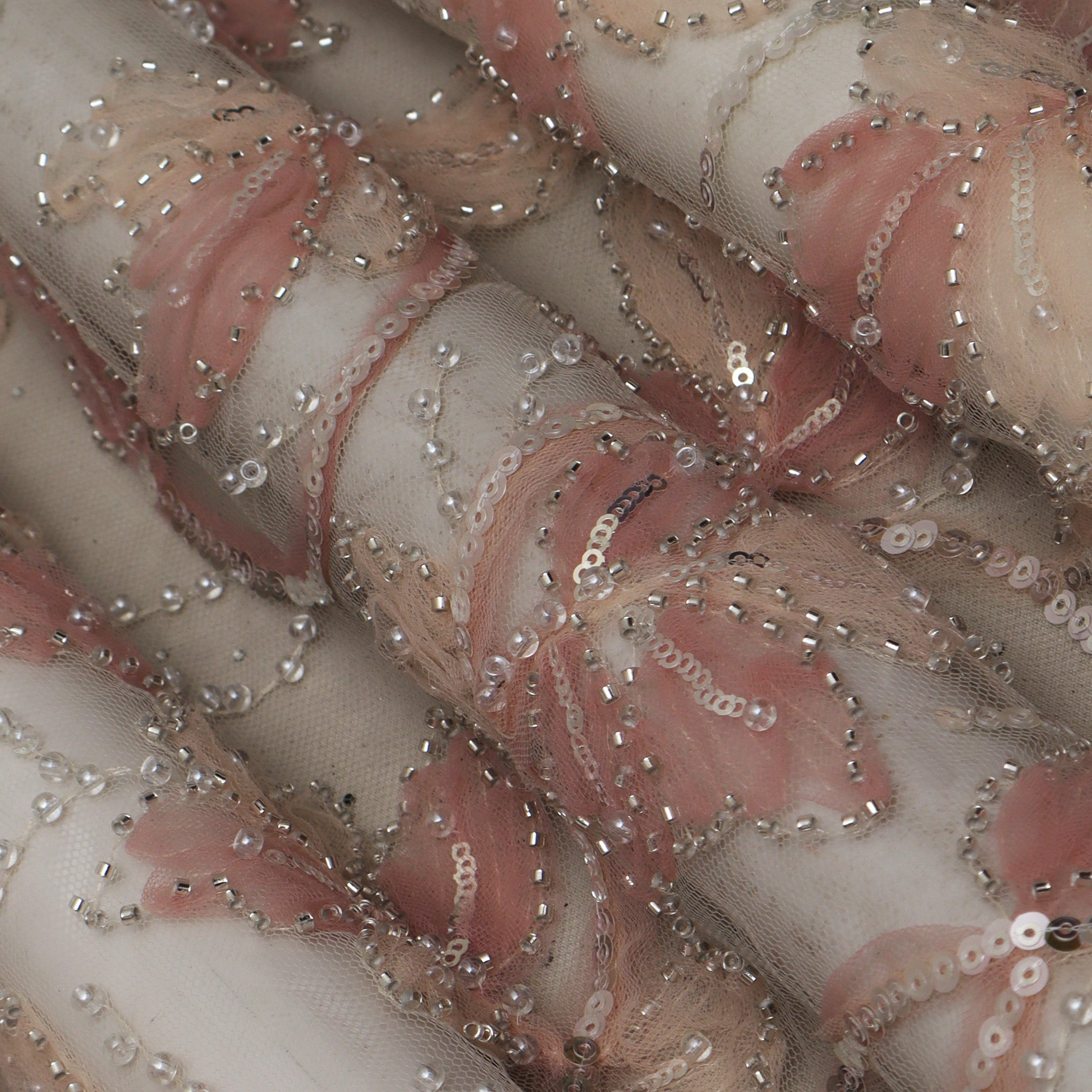 Pink Color Net Embroidery Fabric – KC Creations