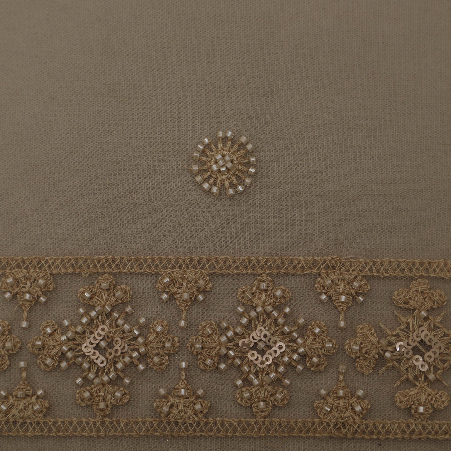 Beige Color Net Embroidery Fabric – KC Creations
