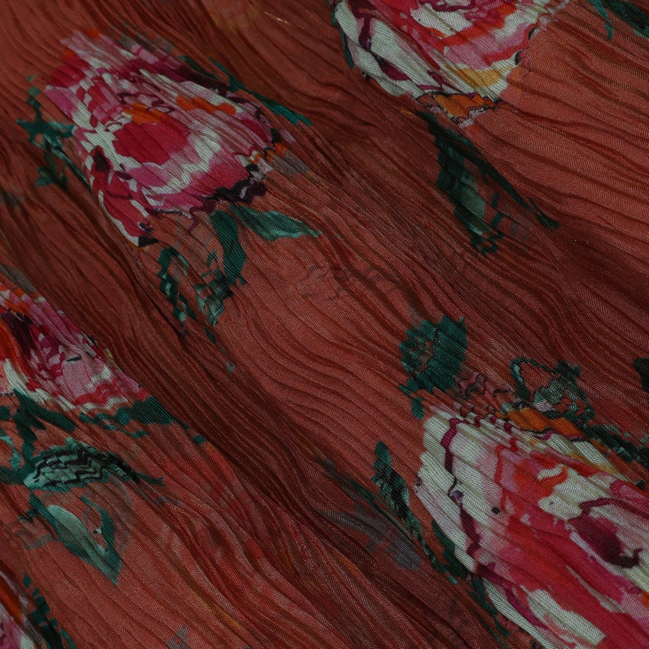 Reddish Brown Color Crush Tissue Print Fabric – KC Creations