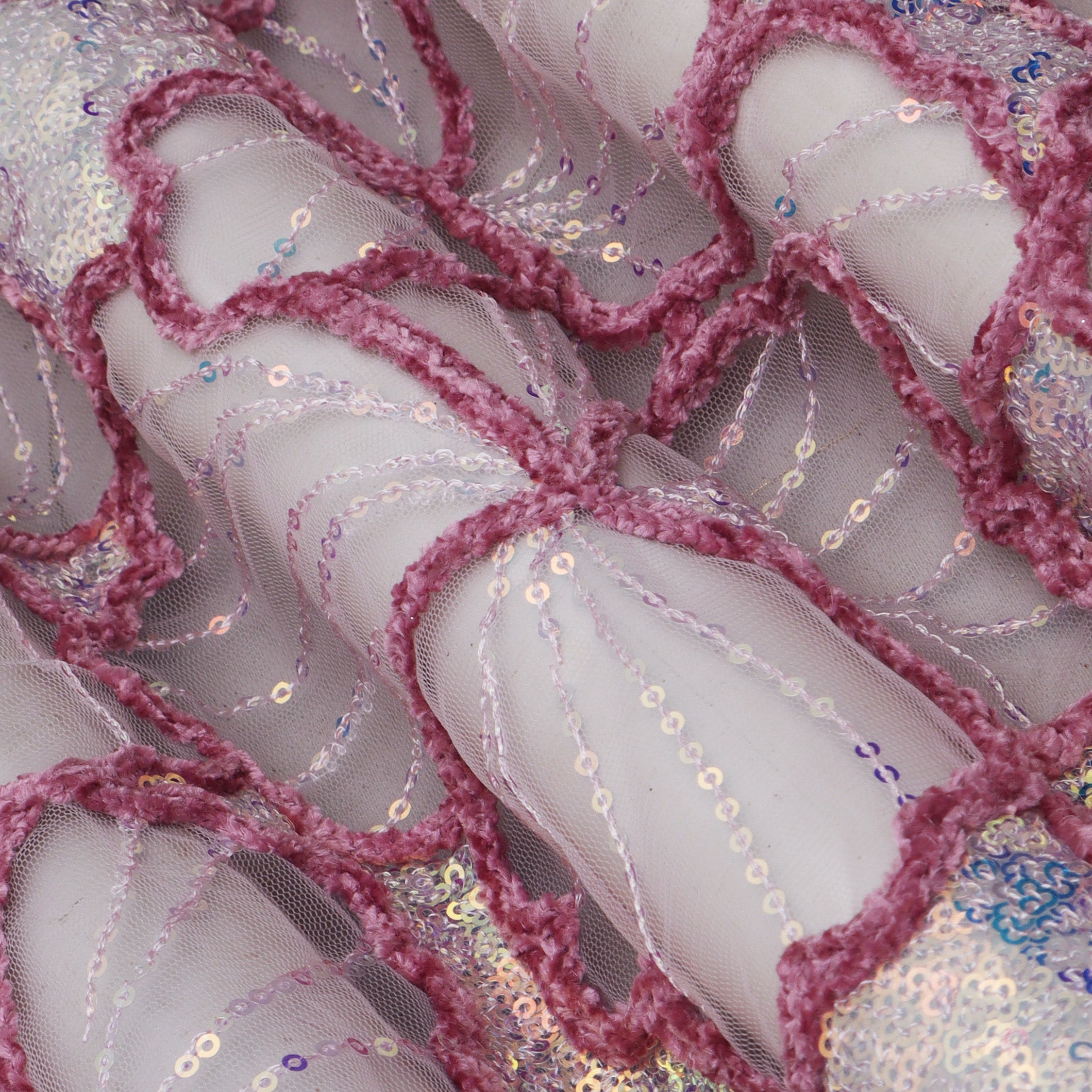 Pink Color Net Embroidery Fabric – KC Creations