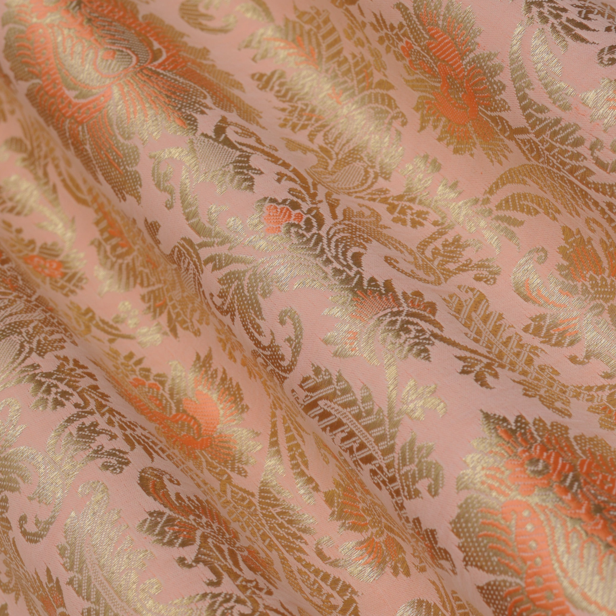 PEACH Color Fabric SATIN BROCADE – KC Creations