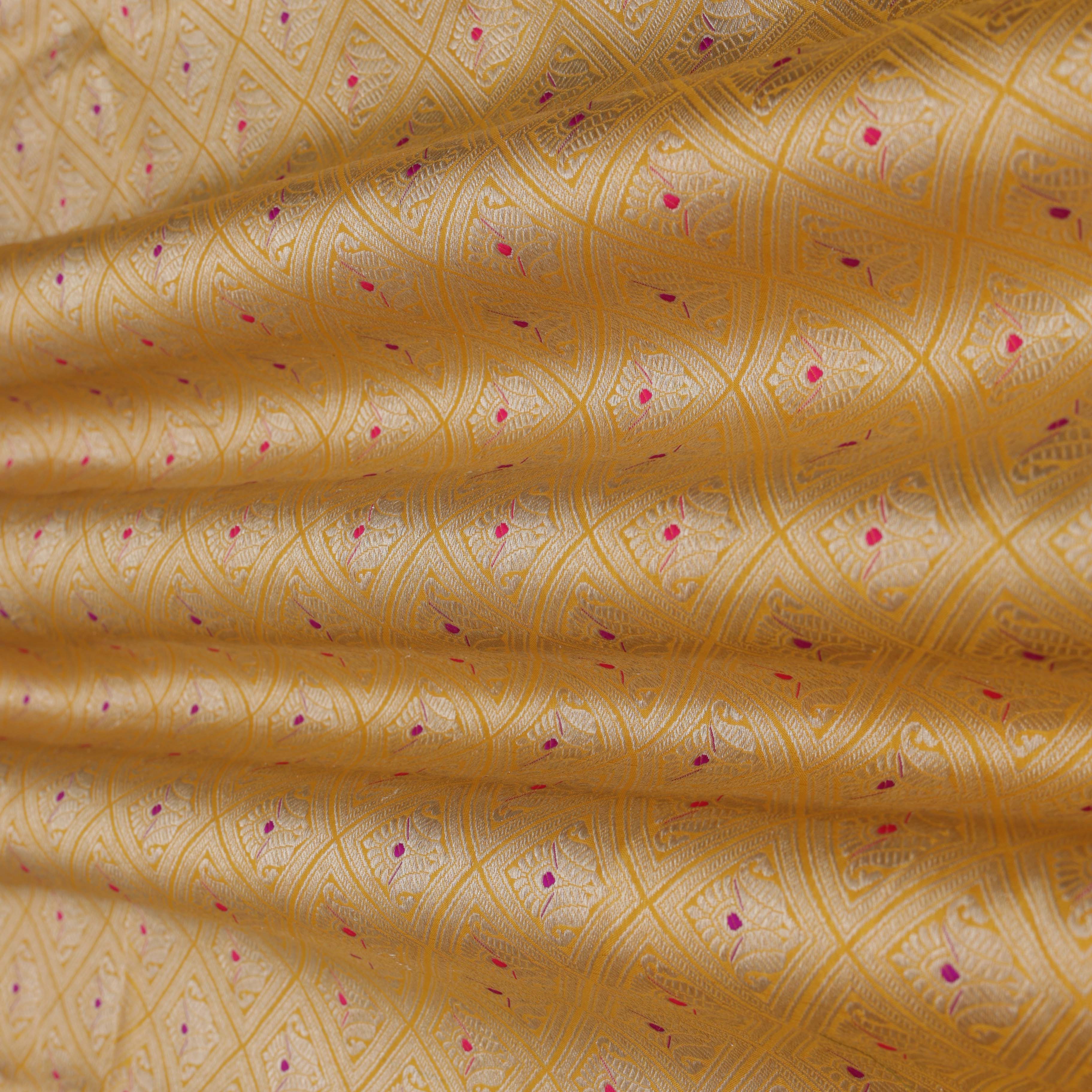 Yellow Color Brocade Fabric – KC Creations