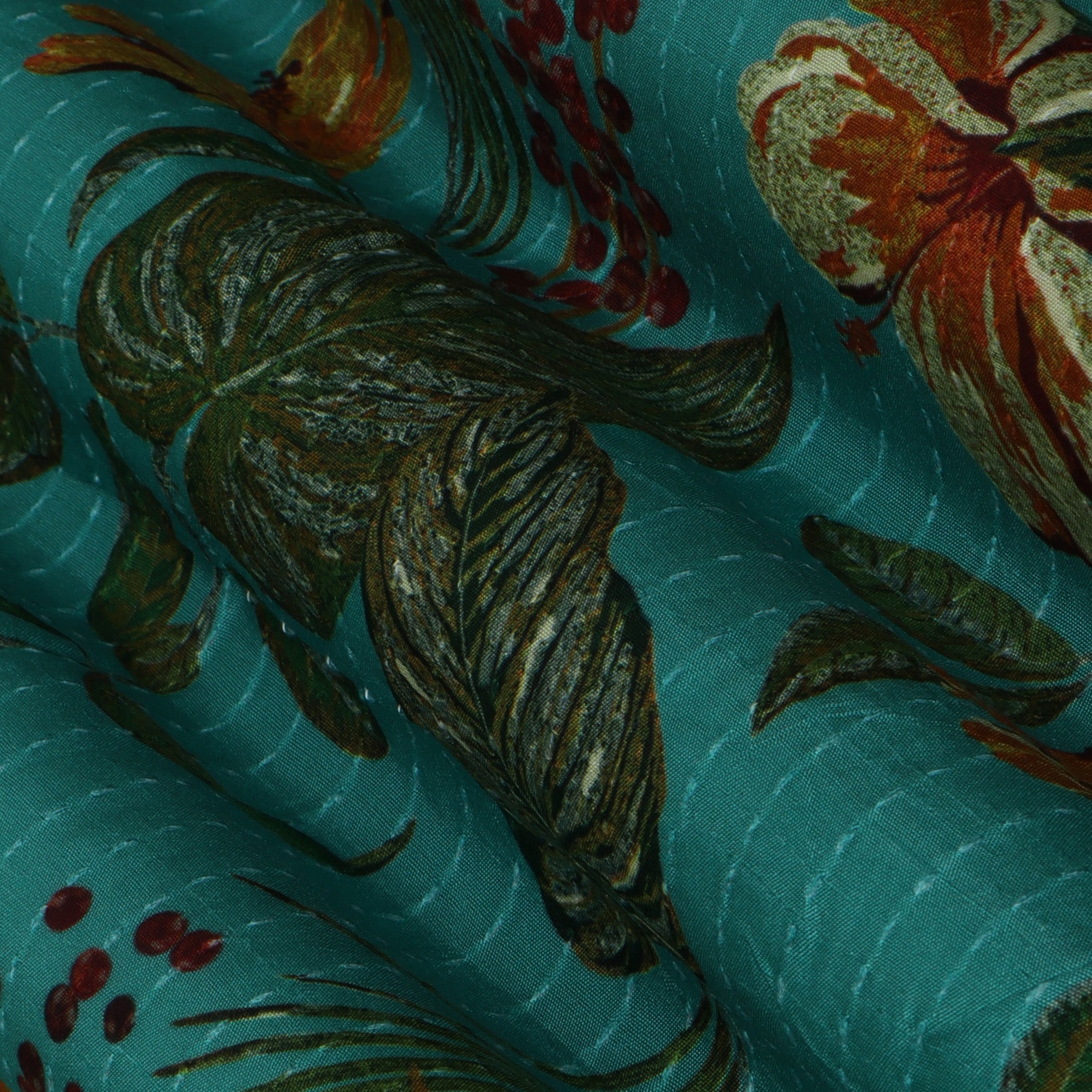 Multi-Color Nokia Print Katha Work Fabric – KC Creations