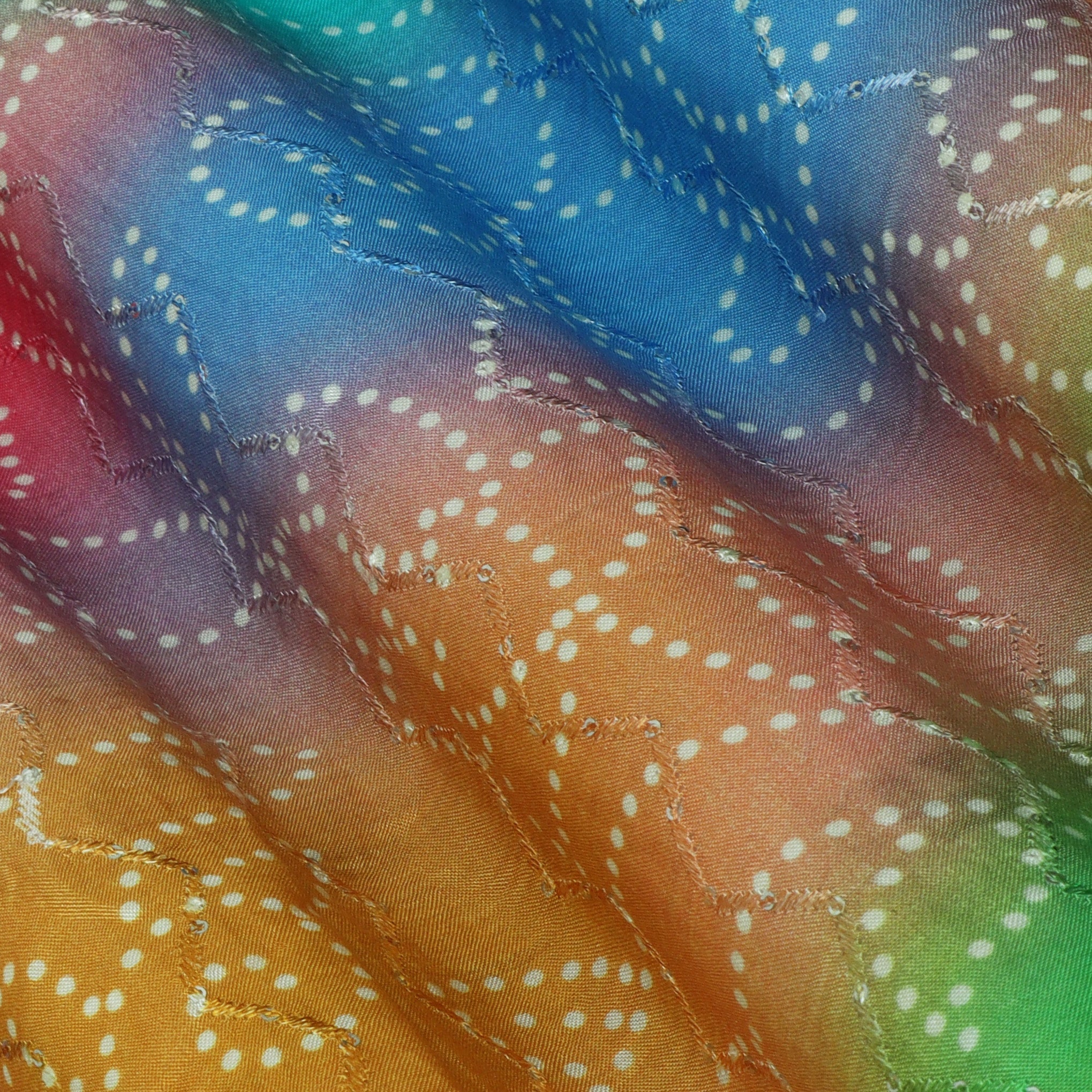 Multi-Color MulMul silk Print Embroidery Fabric – KC Creations