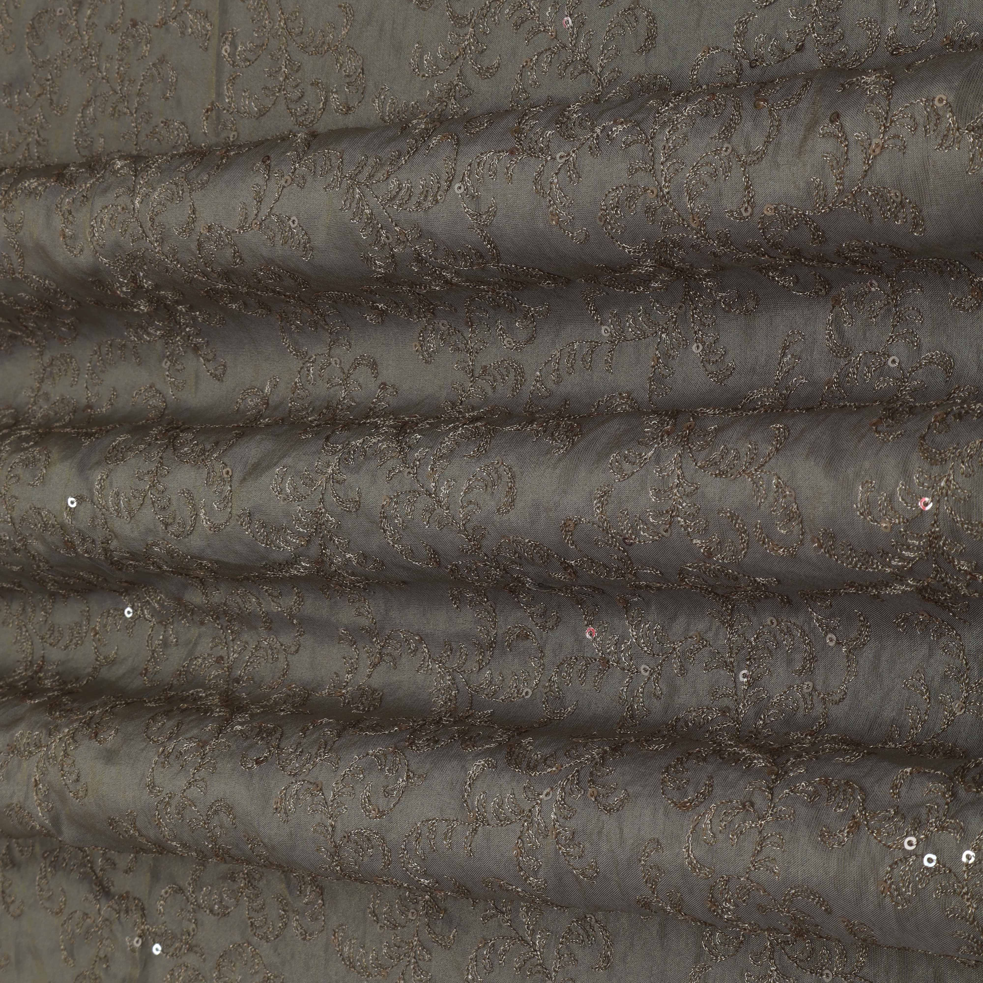 Grey Color Tissue Embroidery Fabric – KC Creations